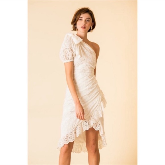 Ulla Johnson | Dresses | Ulla Johnson Gwyneth Eyelet One Shoulder Midi ...